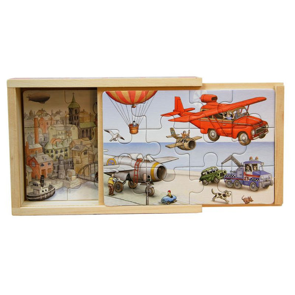 Flying Machines Wooden Puzzle 4 x 12 Pieces – Dragonfly Toys