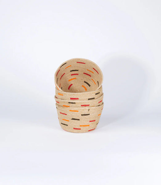Jute Coiled Bowls with Upcycled Saree Stripes – Dragonfly Toys