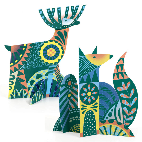 Animal Folk Sculpture Scratch Cards by Djeco – Dragonfly Toys