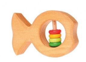 Grimm's Wooden Rattle Fish with Beads Joshchi – Dragonfly Toys