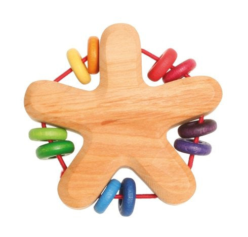 Grimm's Wooden Rainbow Star Rattle – Dragonfly Toys