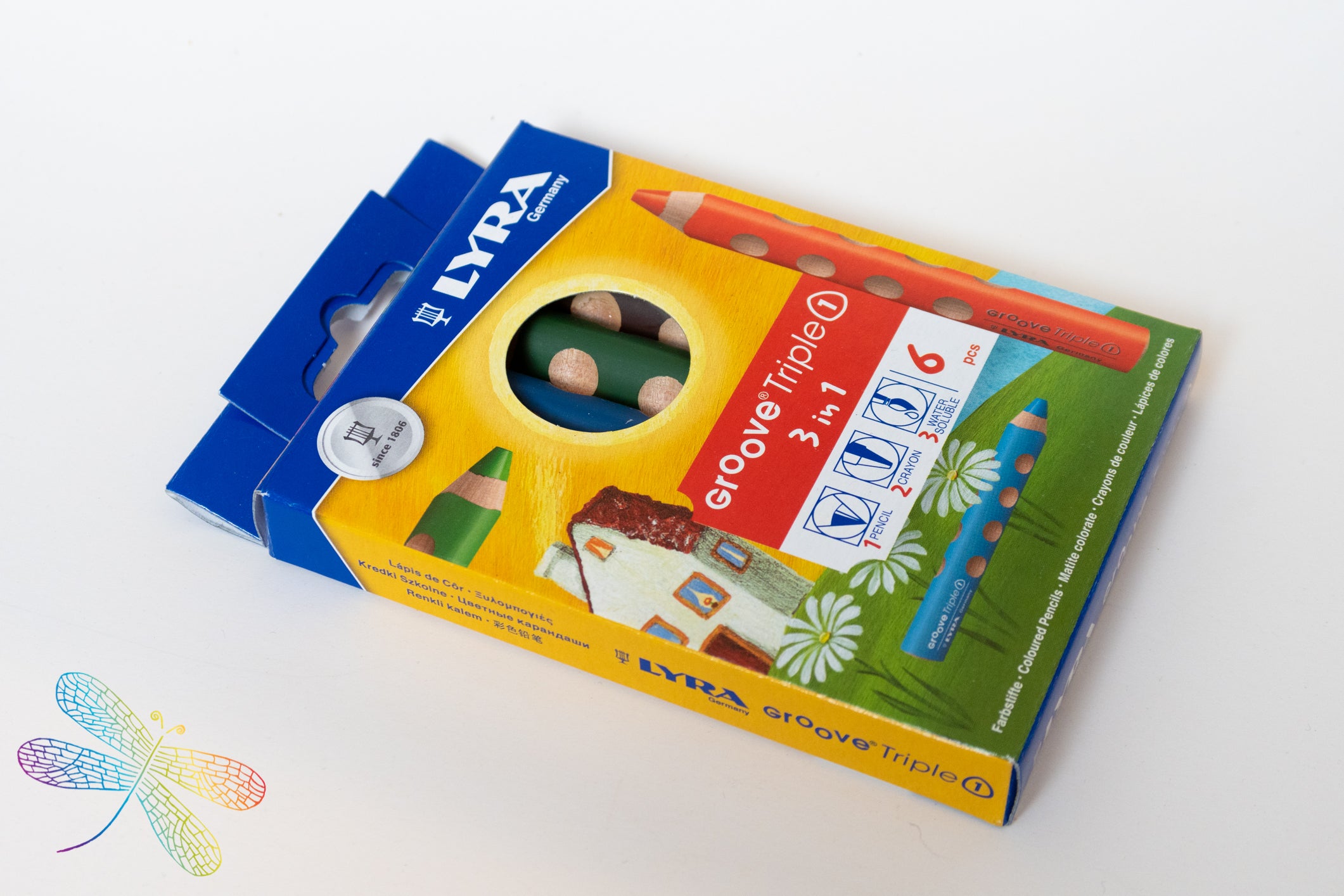 Lyra Groove Triple Three in One Pencil Crayon - 6 pack – Dragonfly Toys