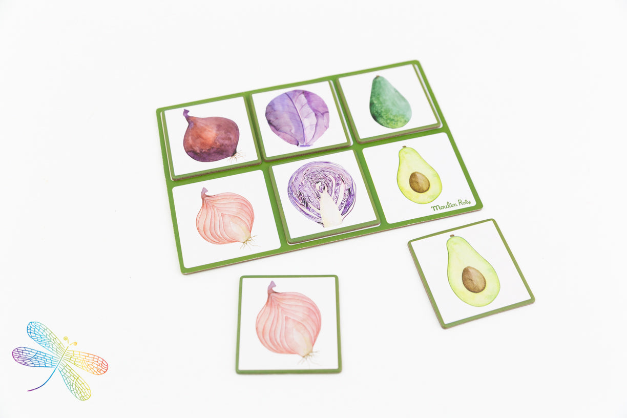 Vegetable Lotto and Memory Game by Moulin Roty – Dragonfly Toys