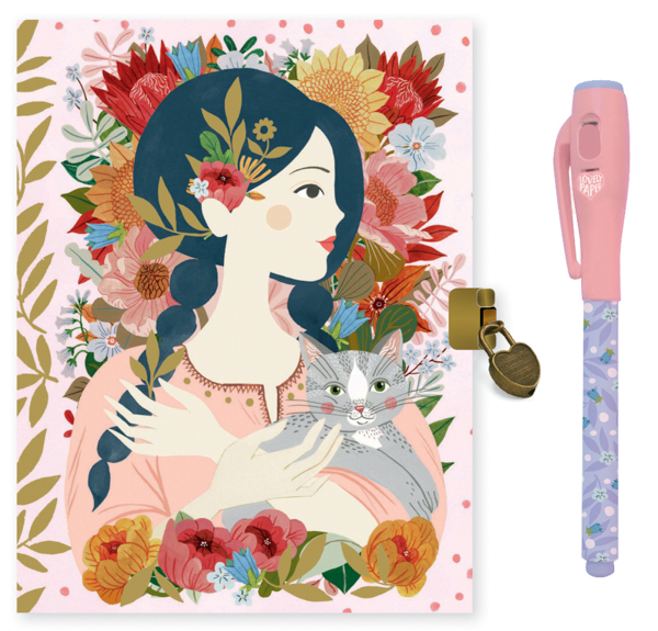 Secret Notebook Oana with padlock, key and magic pen – Dragonfly Toys